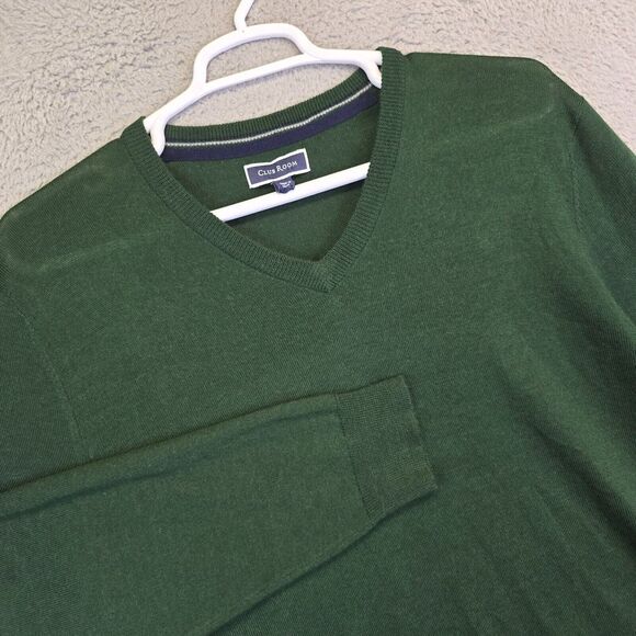 Club Room | Sweaters | Club Room Sweater Mens L Green V Neck Merino ...